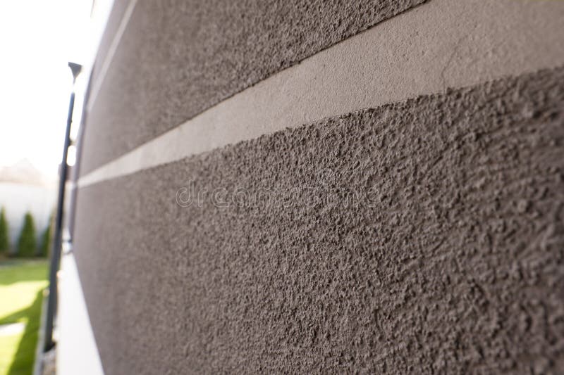 Exterior Plaster on a New House Stock Image - Image of construction ...