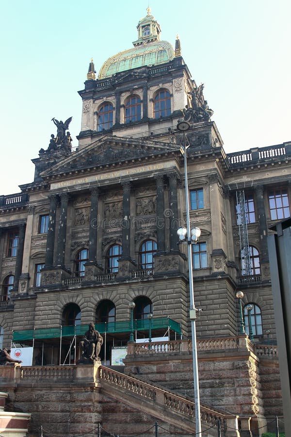 Exterior of Prague National Museum Stock Photo - Image of architecture ...