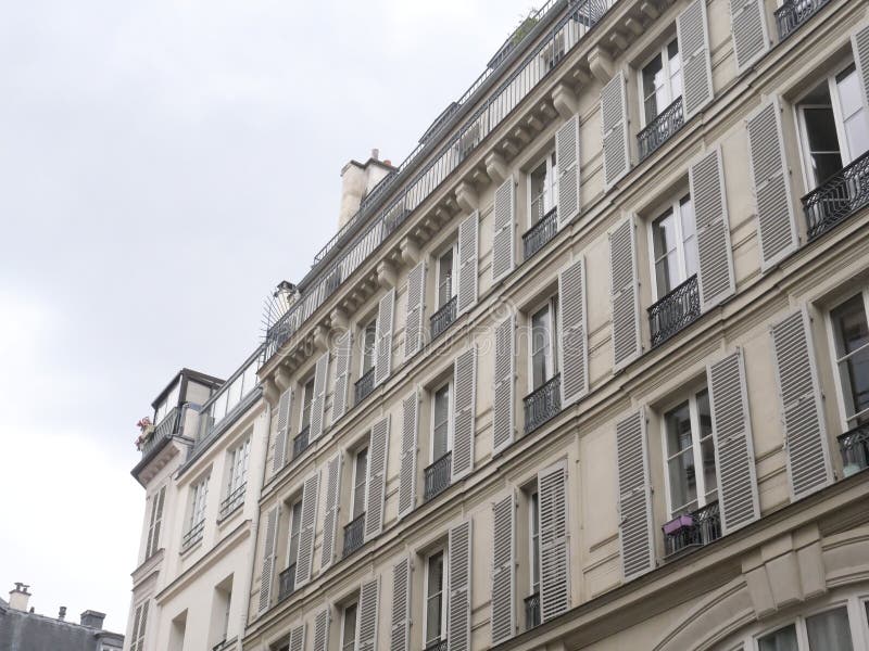 Exterior of a Residential Building in Paris Stock Photo - Image of ...