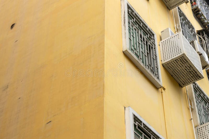 Exterior of Residential House with Yellow Wall Stock Image - Image of ...
