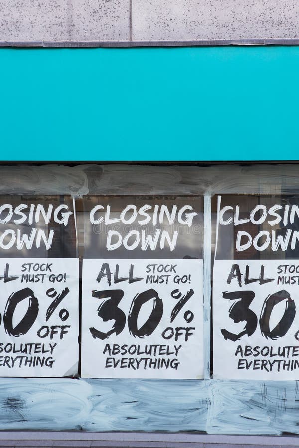 Exterior Shop Closing Down Notice Window Stock Photos - Free & Royalty ... Exterior Shop Closing Down Notice Window Stock Photos - Free & Royalty ...