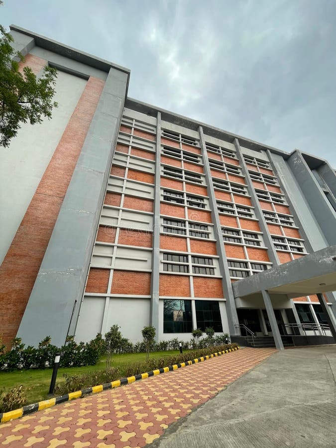 Exterior Shot of an Office Building Surrounded by Greenery Stock Image ...