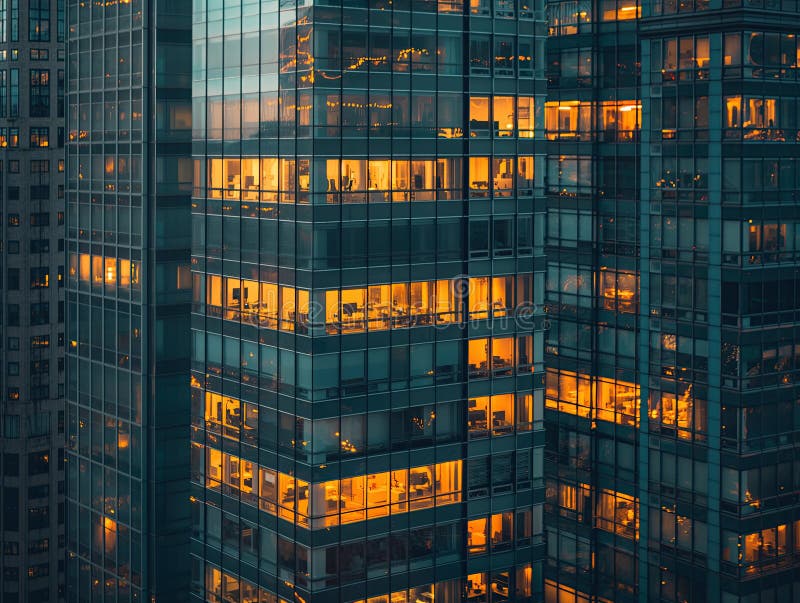 Exterior of a Skyscraper with Panoramic Windows Stock Image - Image of ...