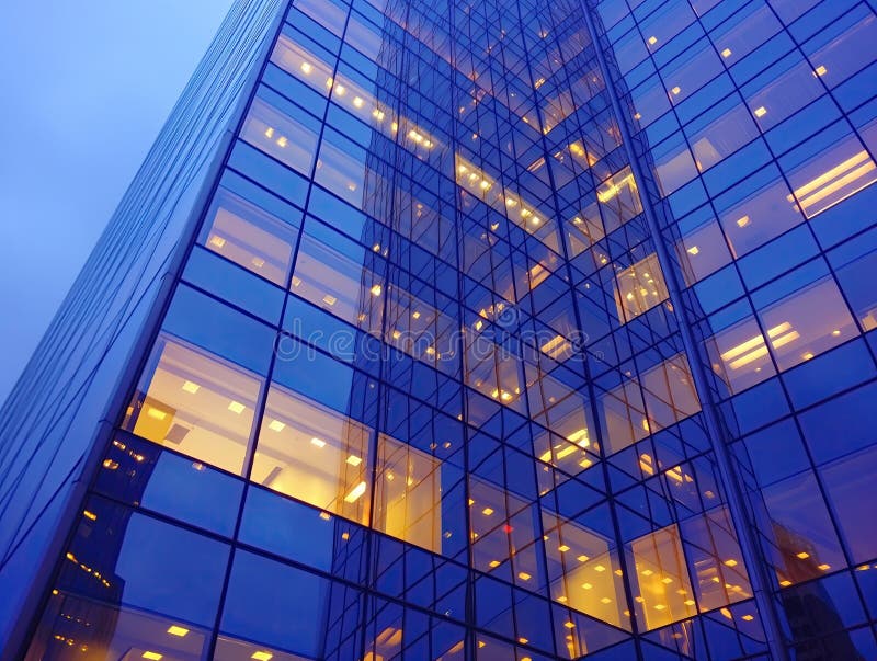 Exterior of a Skyscraper with Panoramic Windows Stock Image - Image of ...