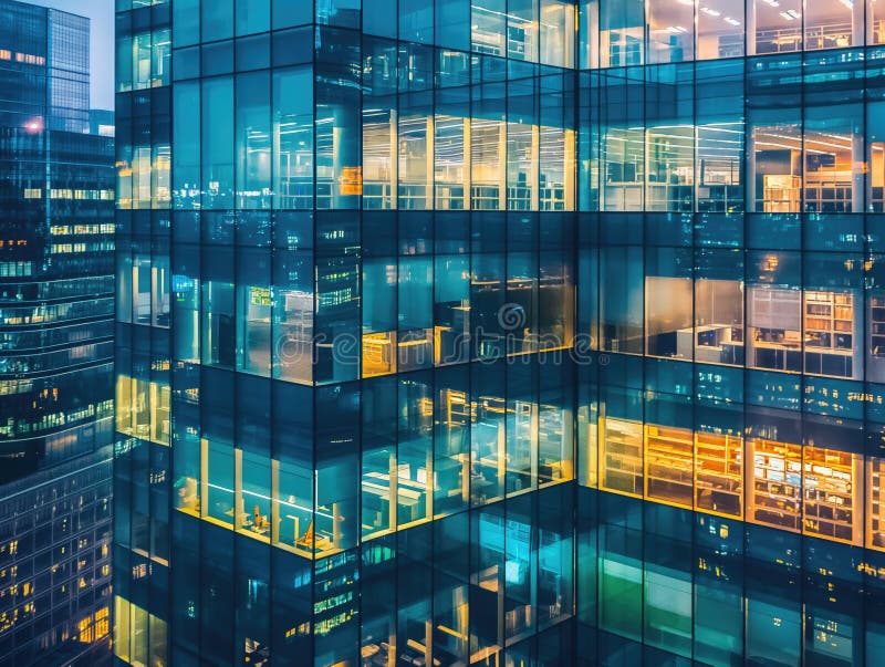 Exterior of a Skyscraper with Panoramic Windows Stock Photo - Image of ...