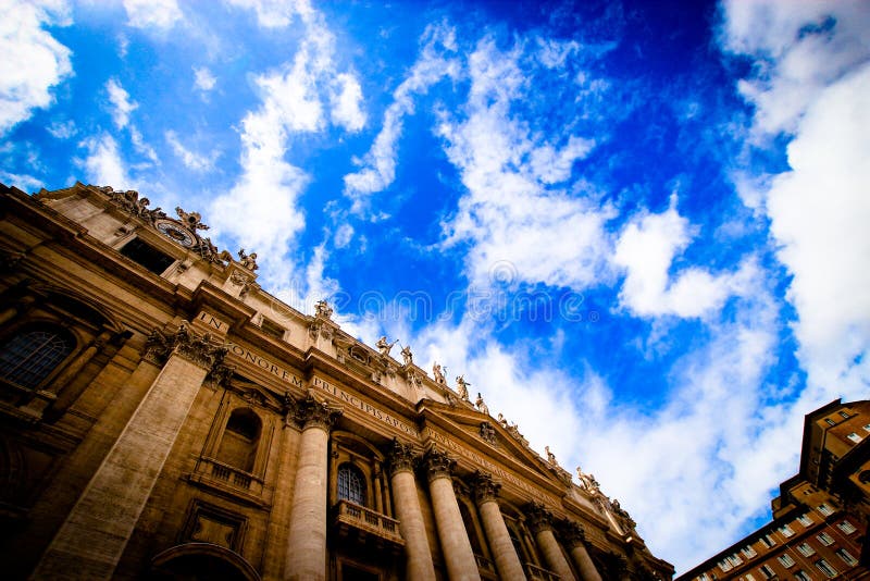 Exterior of St Peter S Basilica Editorial Stock Image - Image of blue ...