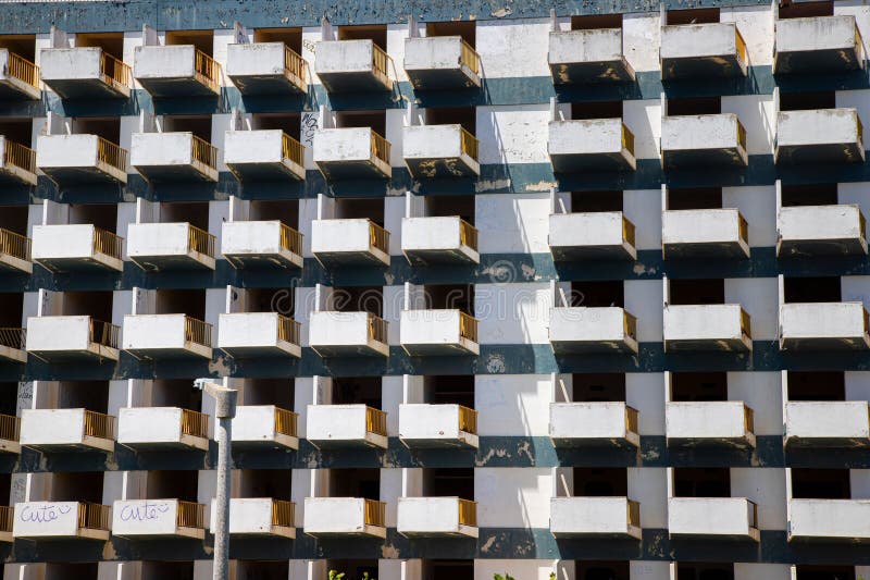 Exterior of Upward View of an Apartment Building Against the Sky Stock ...