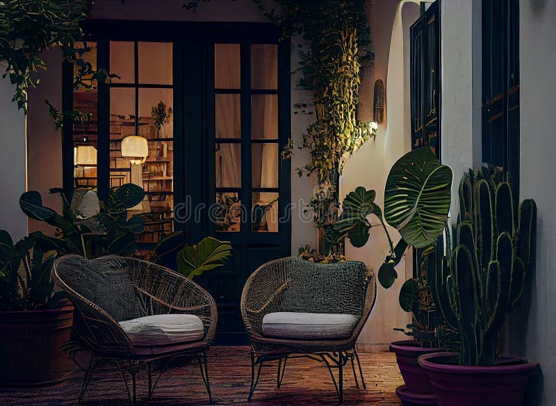 Exterior Veranda of House. Illustration Generative AI Stock ...