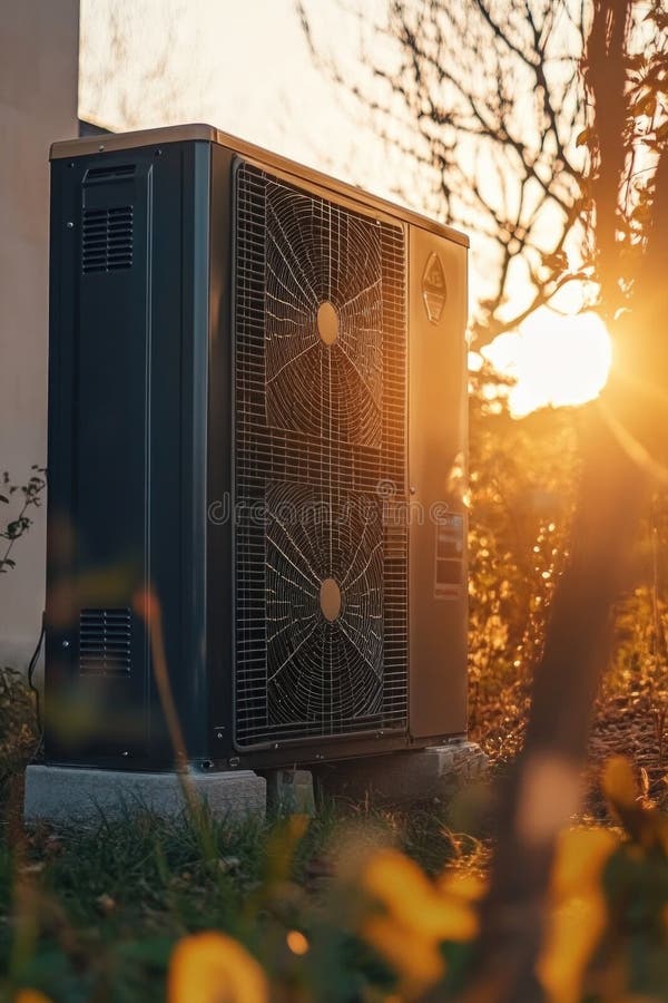 Exterior View of an Air Conditioner Sitting on the Side of a Building ...