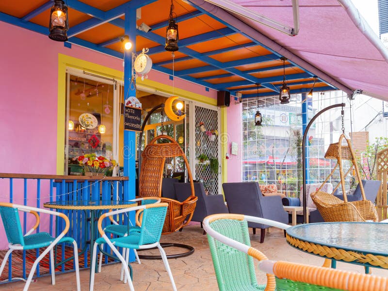 Exterior View of the Cute Moon Cafe Editorial Image - Image of renai ...