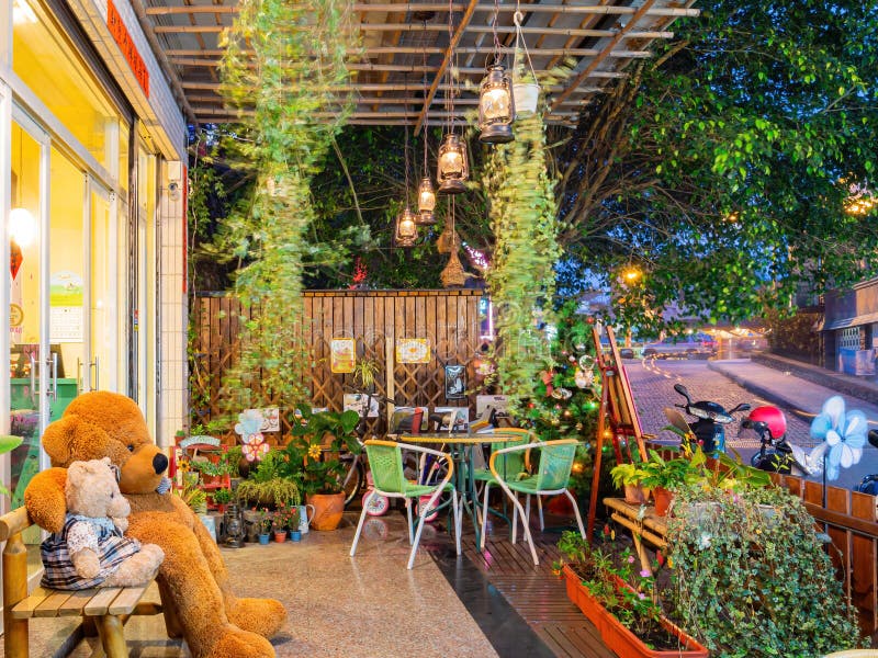 Exterior View of the Cute Moon Cafe Editorial Photography - Image of ...
