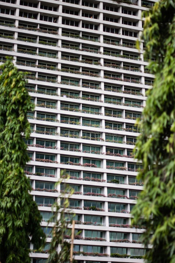 Exterior View of High-rise Hotel Building Stock Image - Image of hotel ...