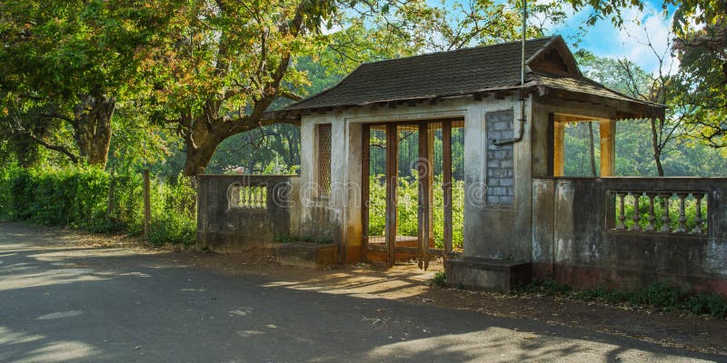 Exterior View of a House with Locked Gate Stock Photo - Image of city ...