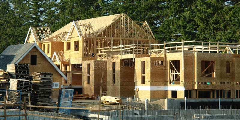 Exterior View Housing Under Construction Stock Photo - Image of ...