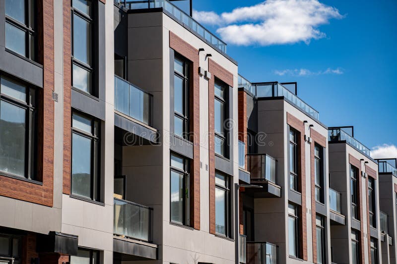 Exterior View of Modern Apartment Building Offering Luxury Units Stock ...