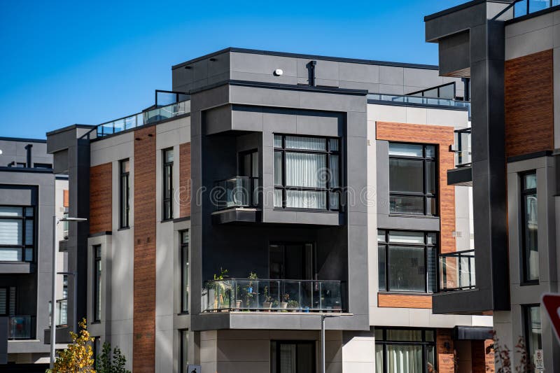 Exterior View of Modern Apartment Building Offering Luxury Units Stock ...