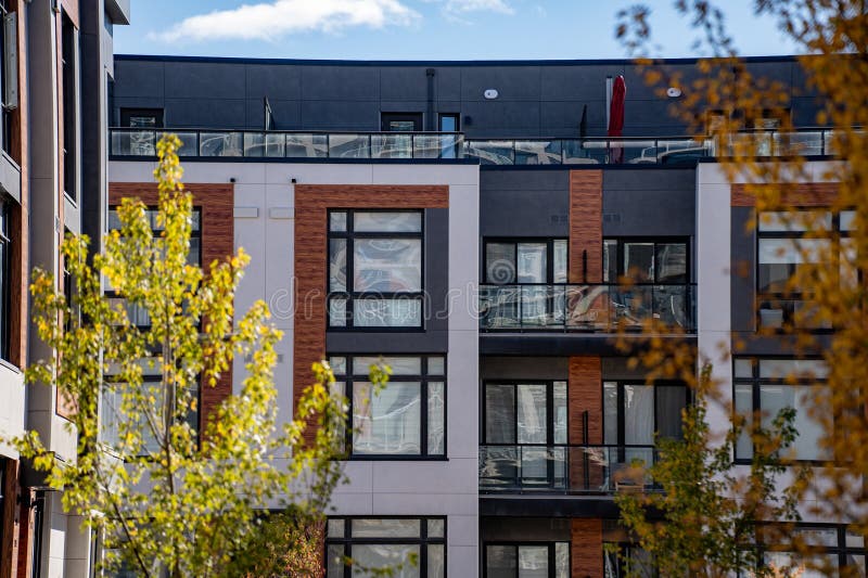 Exterior View of Modern Apartment Building Offering Luxury Units Stock ...