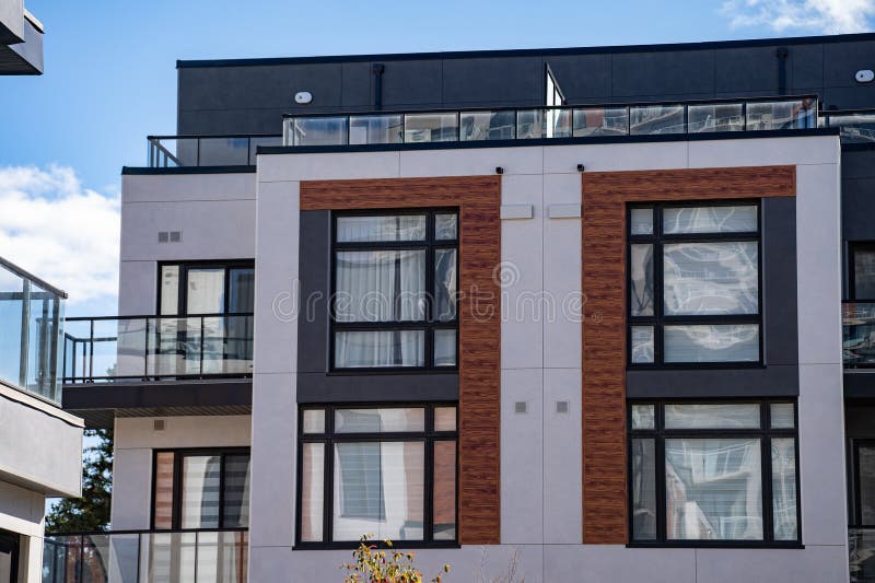 Exterior View of Modern Apartment Building Offering Luxury Units Stock ...