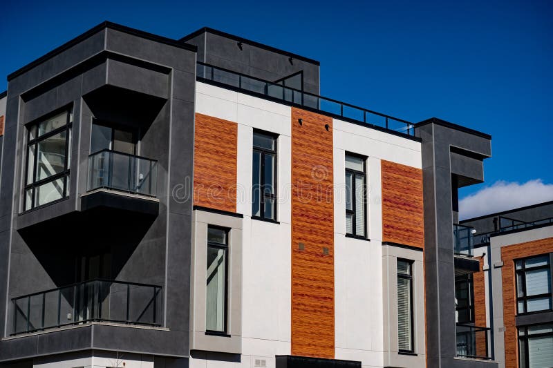 Exterior View of Modern Apartment Building Offering Luxury Units Stock ...