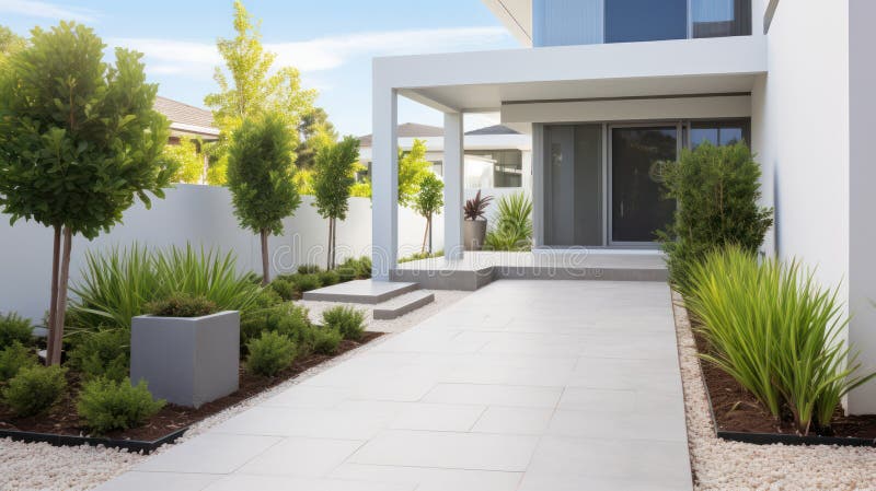 Exterior View of Modern House. 3D Rendering with Clipping Path ...