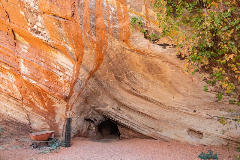 Exterior View of the Moqui Cave Stock Photo - Image of town, moqui ...