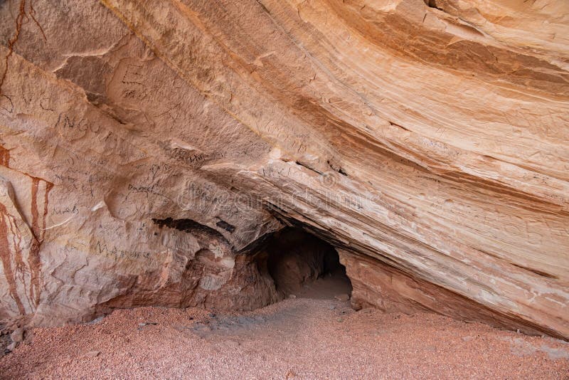 Exterior View of the Moqui Cave Stock Photo - Image of fall, cave ...