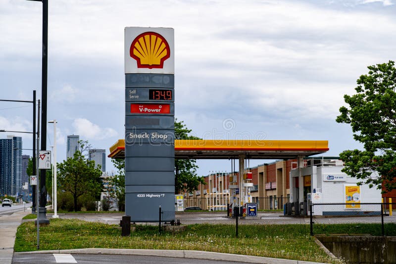 Exterior View of Shell Gas Station in Canada. Editorial Stock Image ...