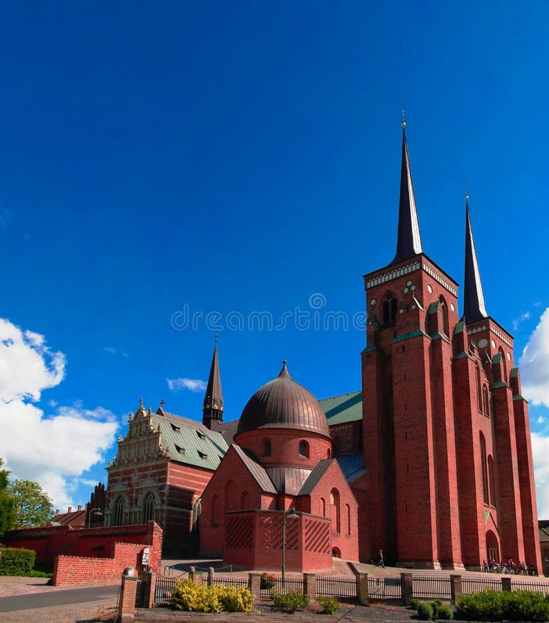 Exterior View To Roskilde Cathedral in Denmark Stock Image - Image of ...