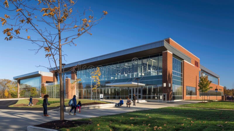 Exterior View of a Typical American School Stock Photo - Image of ...