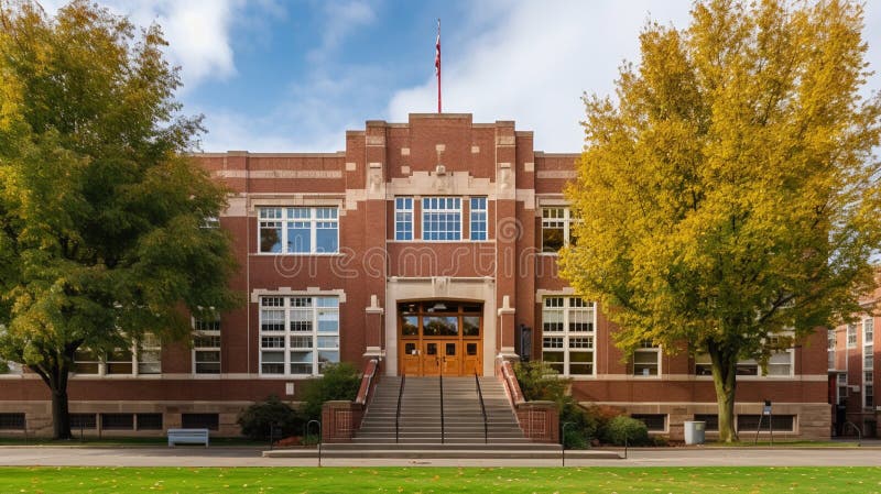 Exterior View of a Typical American School. Generative AI Stock ...