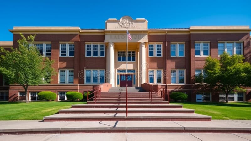 Exterior View of a Typical American School. Generative AI Stock ...