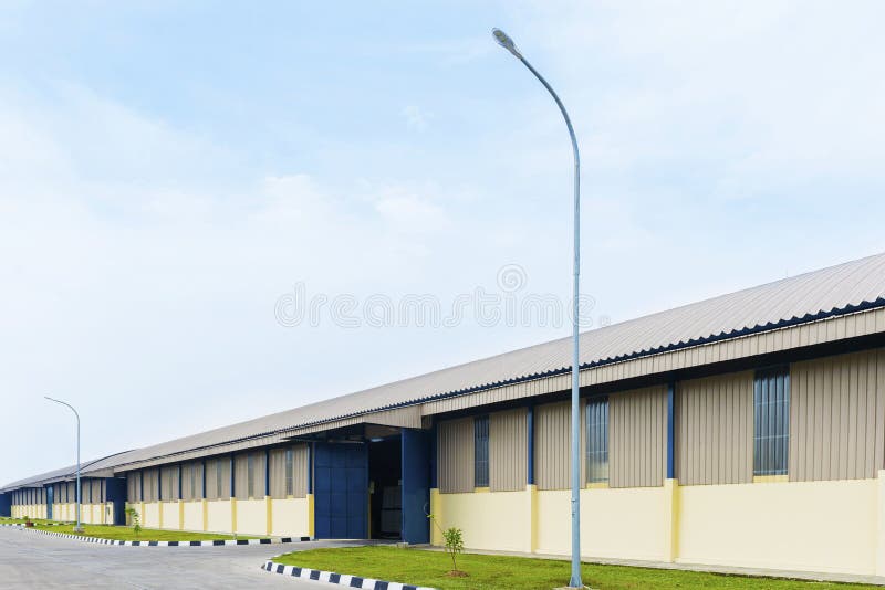 Exterior View of a Warehouse Building Stock Image - Image of ...
