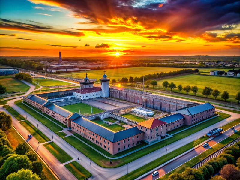Exterior Views of a Modern Military Base Architecture Security and ...