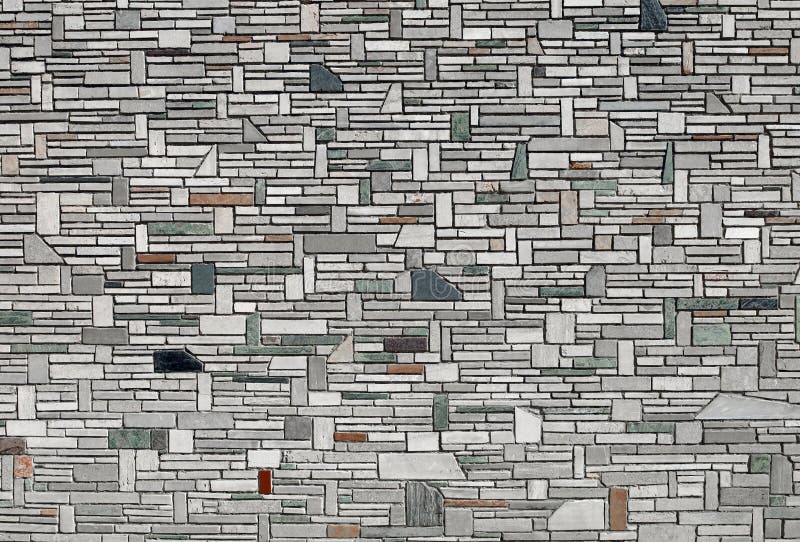 Wall Coating Made of Gray Stone Bricks Arranged Arranged with Different ...
