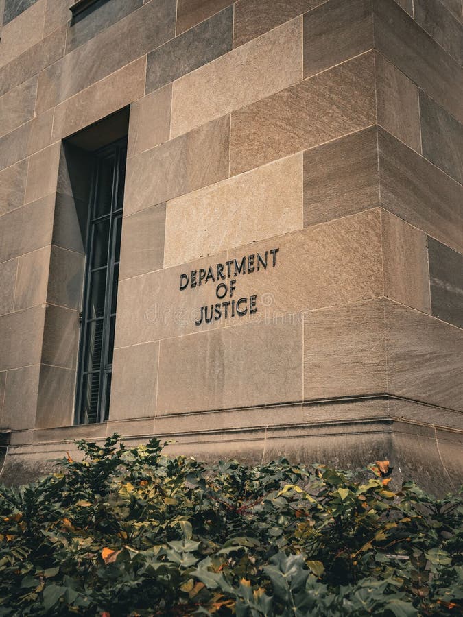 Exterior Wall of the Department of Justice in Washington Editorial ...