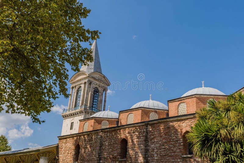 Exterior of Wall of Mosque Against Blue Sky Stock Photo - Image of roof ...