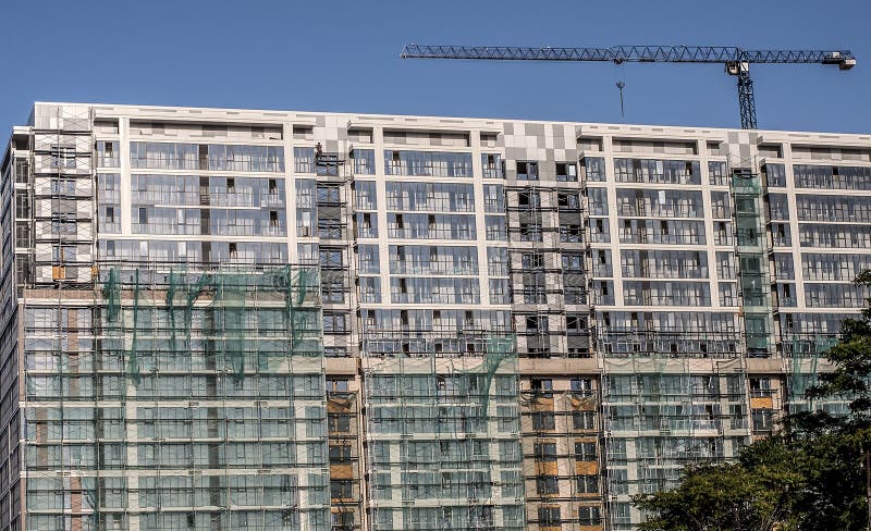 Exterior Wall of a Multi-storey Building Under Construction Stock Photo ...