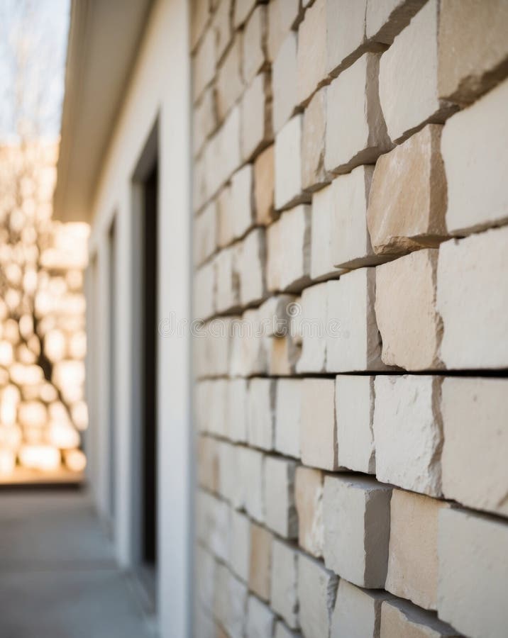 Exterior Wall of Rows of Cut Stone Blocks. Stock Image - Image of ...