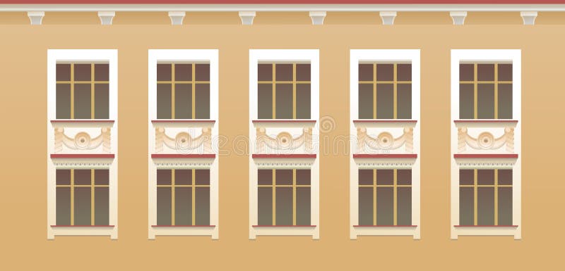 Exterior Wall Window Pattern Vectir Stock Vector - Illustration of life ...