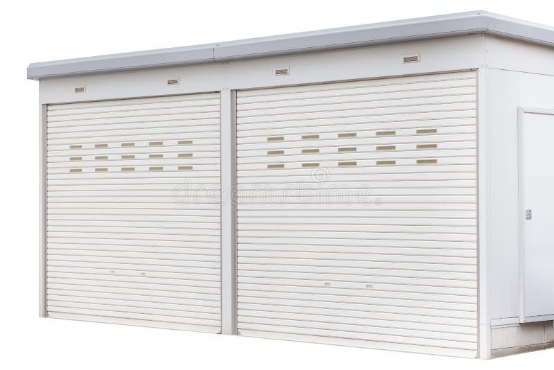 Exterior of White Storage Unit Stock Image - Image of store, structure ...