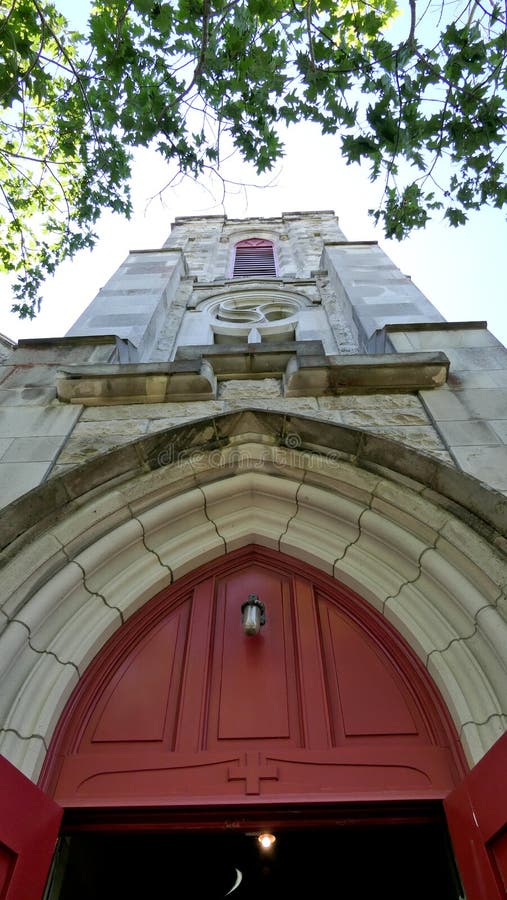 Exterior Wide Shot of a Funeral Chapel Stock Image - Image of goodbye ...