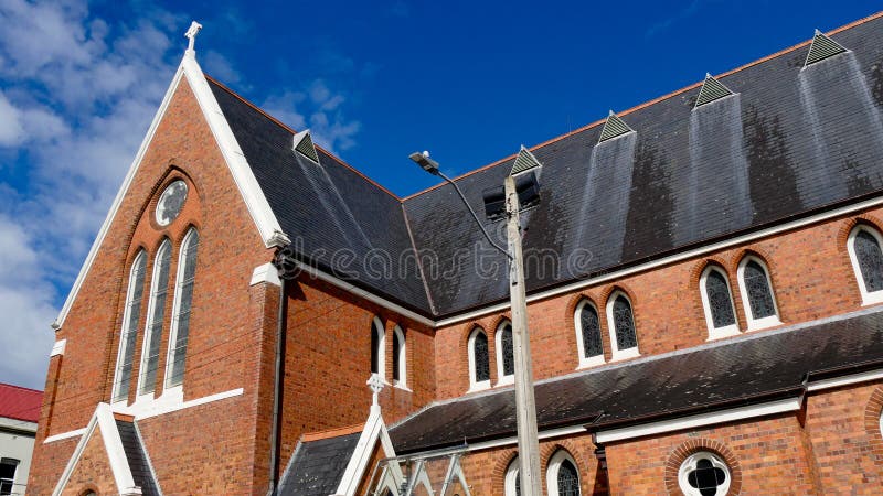Exterior Wide Shot of a Funeral Chapel Stock Image - Image of homes ...