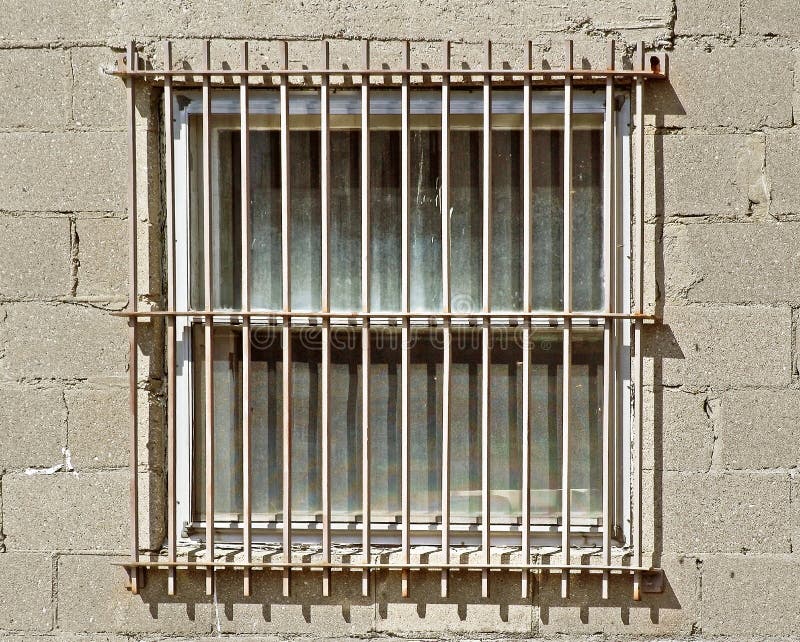 Exterior Window with Safety Bars To Prevent Intrusion and Theft Stock ...