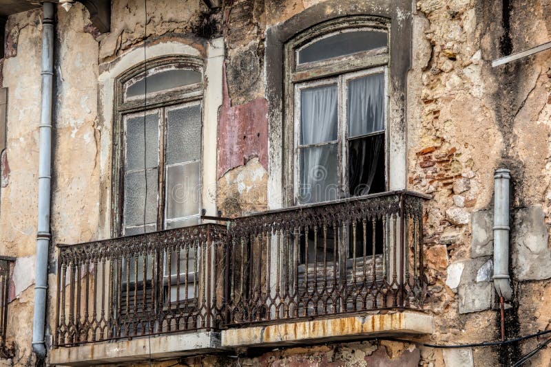 Exterior Windows of an Old Building Stock Photo - Image of europe ...