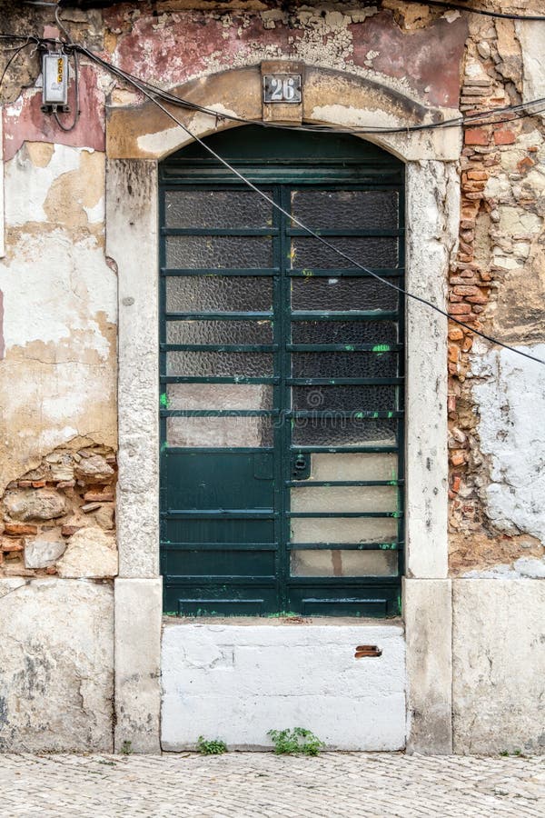 Exterior Windows of an Old Building Stock Image - Image of portugal ...