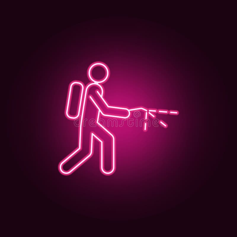 Exterminator Icon. Elements of Pest Control and Insect in Neon Style ...