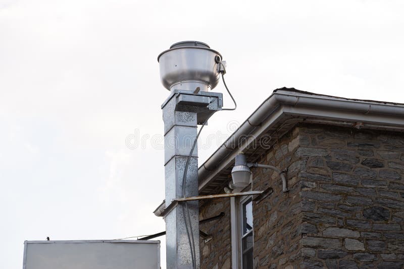 External Air Extraction Wall Pipe Building Stock Image - Image of ...