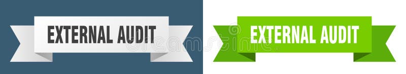 External Audit Ribbon. External Audit Isolated Paper Sign. Banner Stock ...