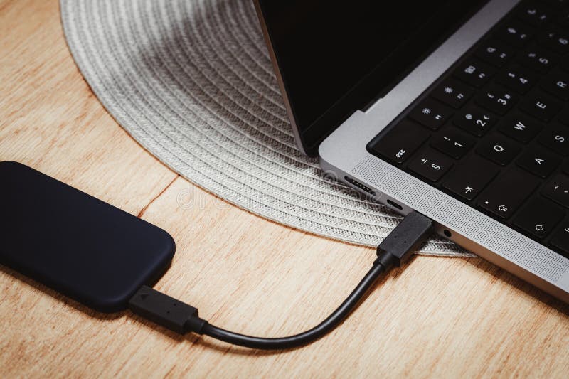 External Hard Disk Connect by USB Stock Photo - Image of closeup ...