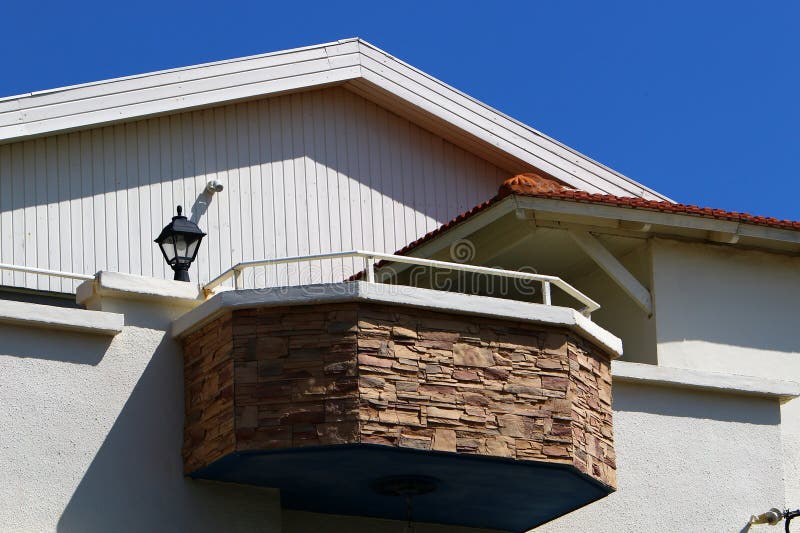 External Balcony on the Facade of a Residential Building. Stock Image ...